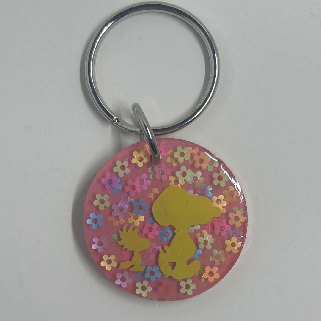 Peanuts Vintage Confetti Snoopy and Woodstock Resin Keychain - Etsy Canada