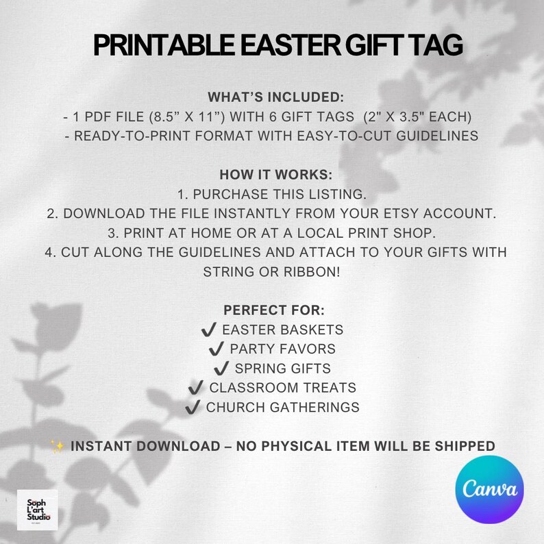 Printable Easter Gift Tags | Instant Download | Easter Favor Tags | DIY ...