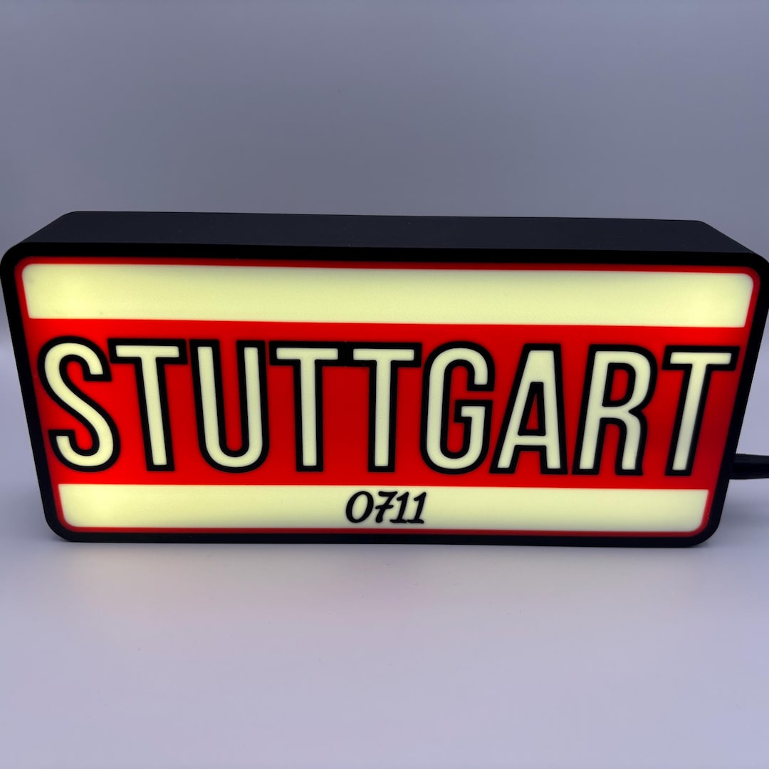 LED Lightbox "stuttgart – 0711" – 3d-printed Illuminated Sign in Urban ...
