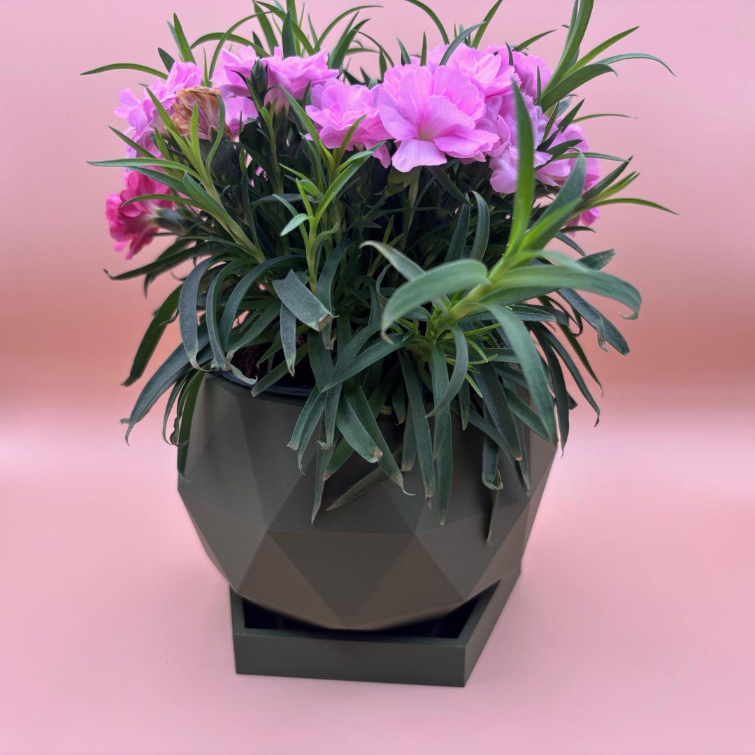 Modern Low-poly Flowerpot – 3d-printed Plant Pot With Geometric Design ...