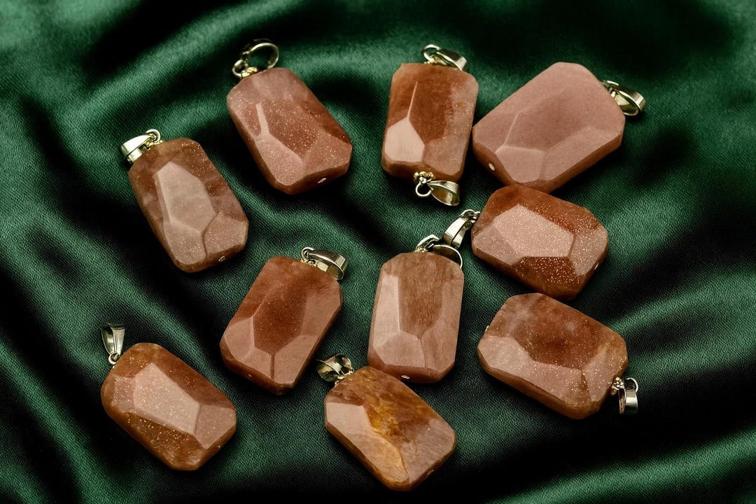 Sunstone Pendant – Colorful Natural Crystal Jewelry, Handmade Sunstone ...