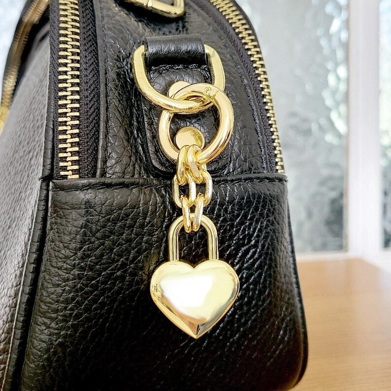 Mirror Polished Heart Shaped Padlock Handbag Purse Charm - Etsy