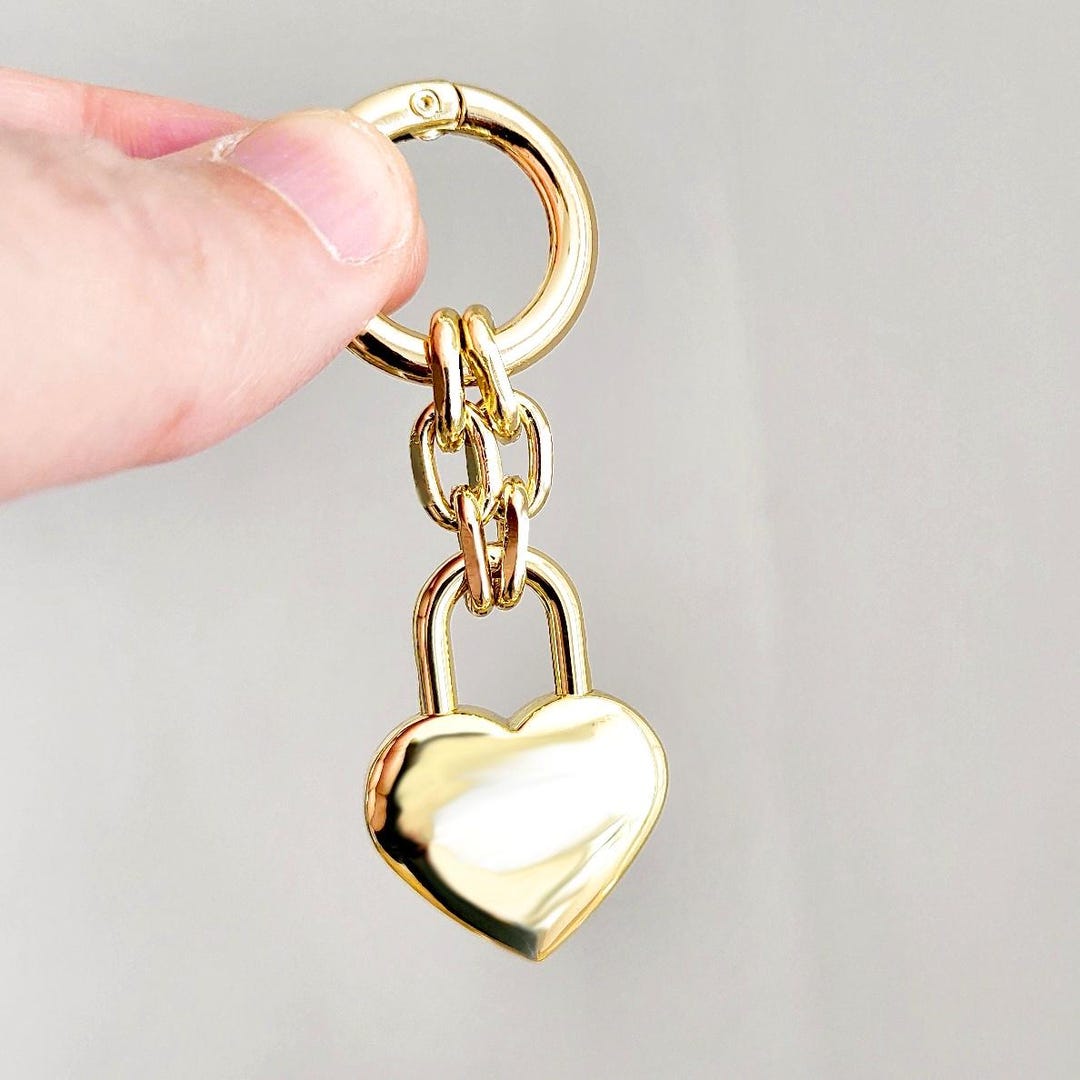 Mirror Polished Heart Shaped Padlock Handbag Purse Charm - Etsy
