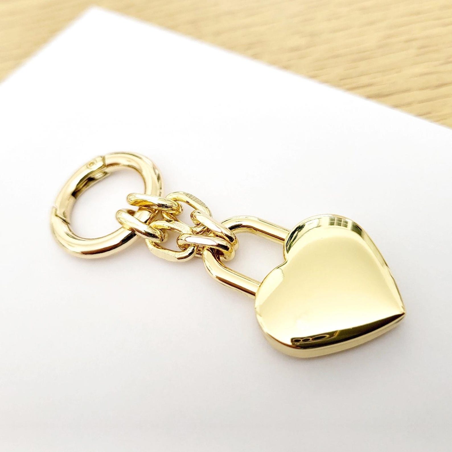 Mirror Polished Heart Shaped Padlock Handbag Purse Charm - Etsy