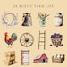 Rustic Farm Life Clip Art Bundle – Watercolor Barns, Farm Animals ...