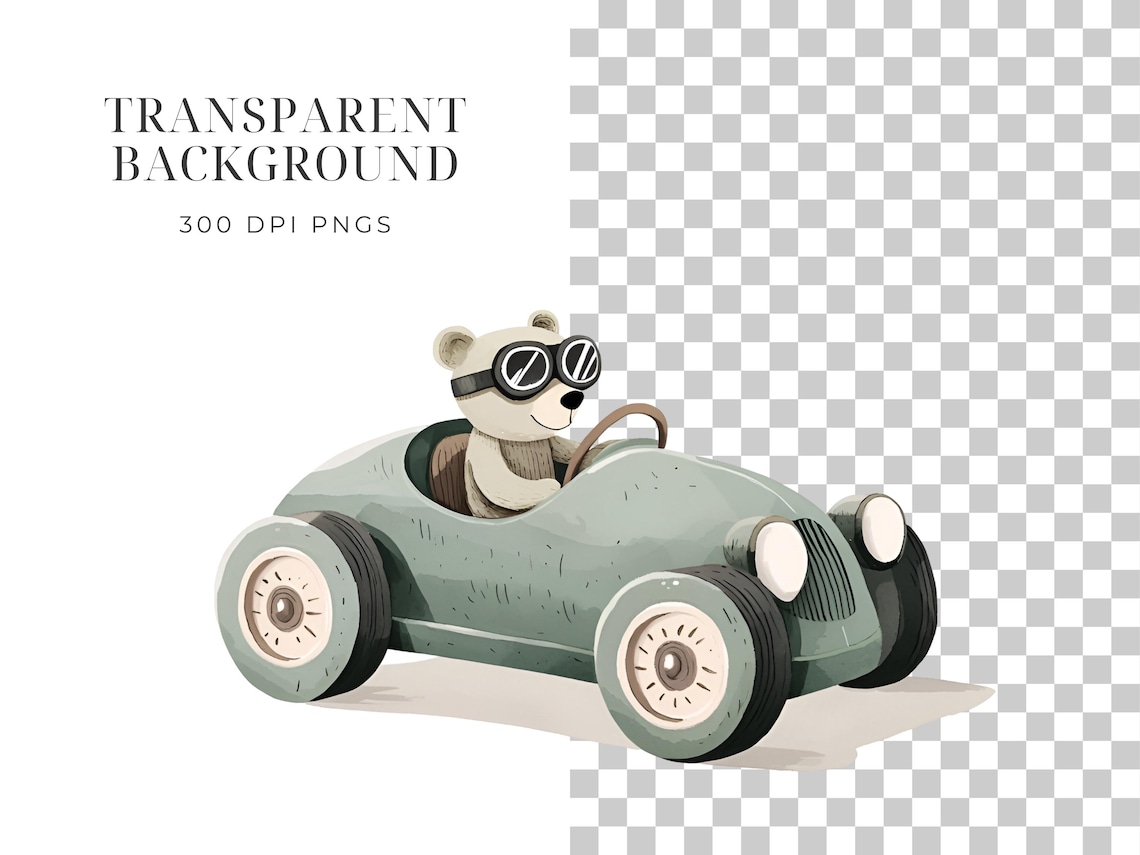 Little Racer Watercolor Clipart – Cute Race Cars, Kids Racing Theme ...