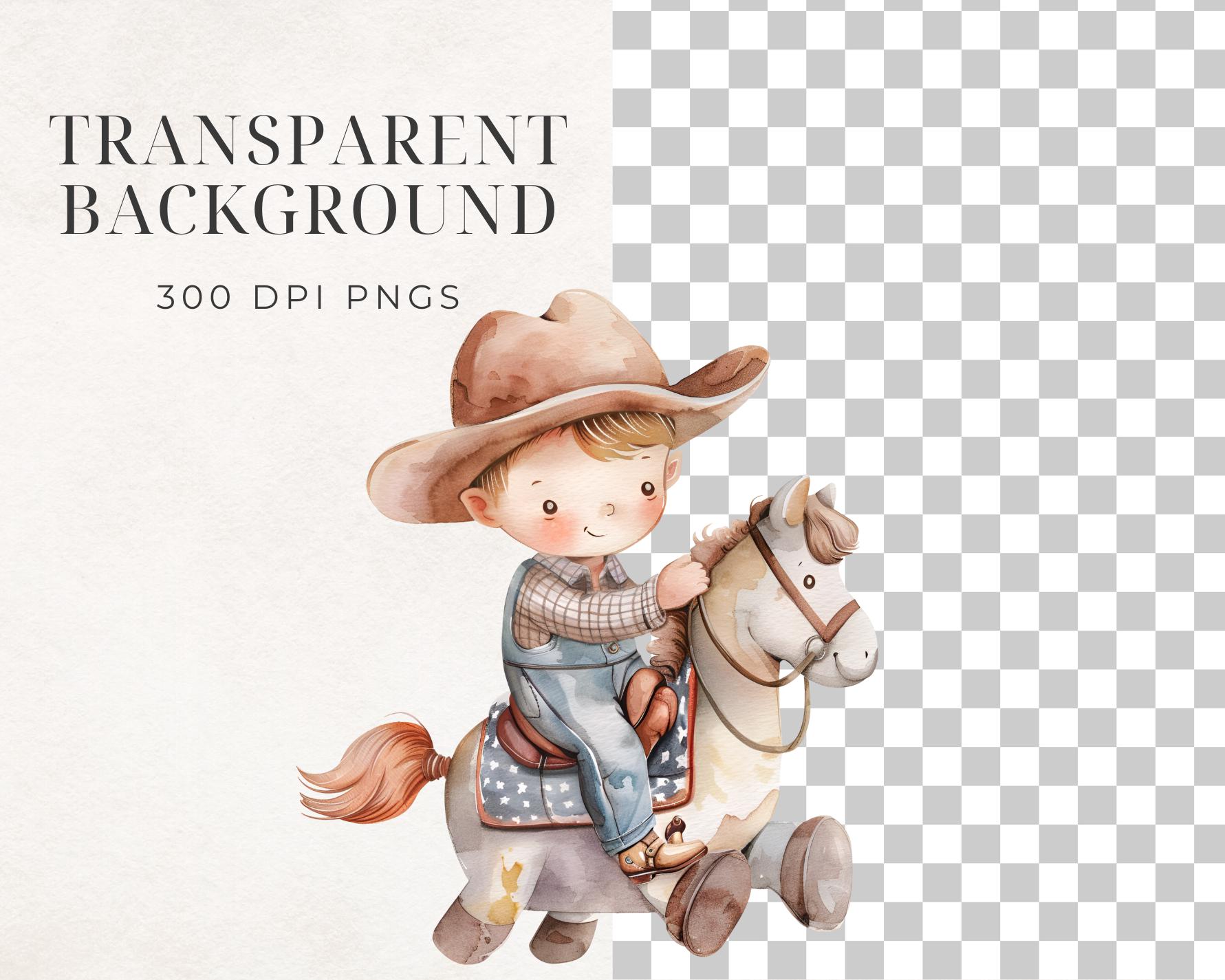 Baby Cowboy and Cowgirl Clip Art Bundle - Western Nursery Watercolor ...
