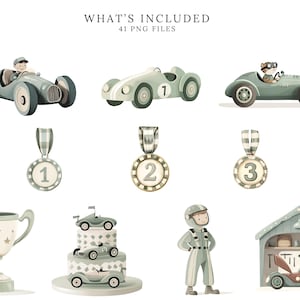 Little Racer Watercolor Clipart – Cute Race Cars, Kids Racing Theme ...