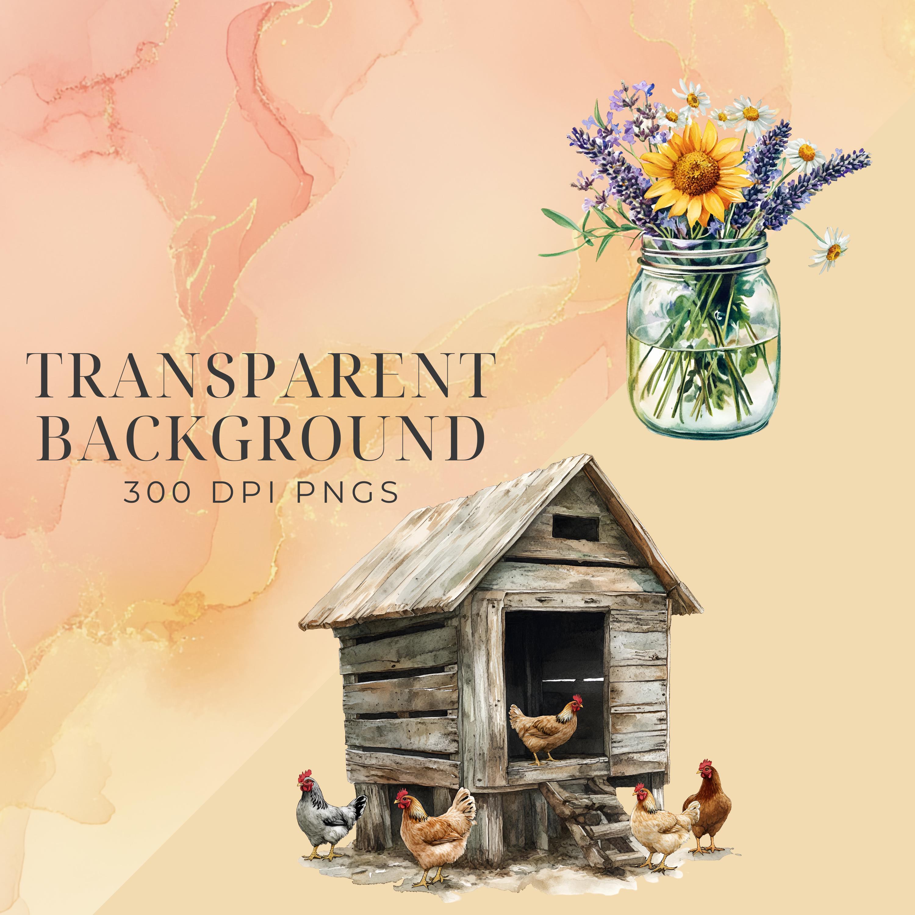 Rustic Farm Life Clip Art Bundle – Watercolor Barns, Farm Animals ...