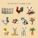 Rustic Farm Life Clip Art Bundle – Watercolor Barns, Farm Animals ...