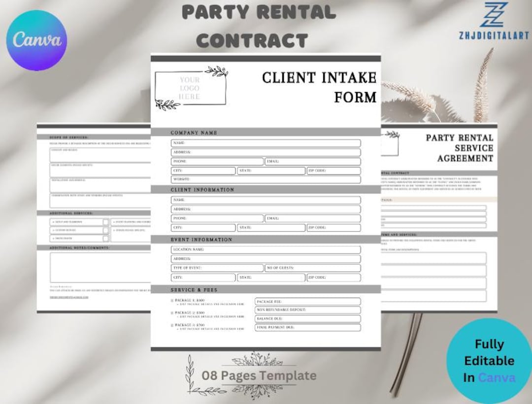 Party Rental Contract, Event Rental Agreement, Chair Rental Agreement ...