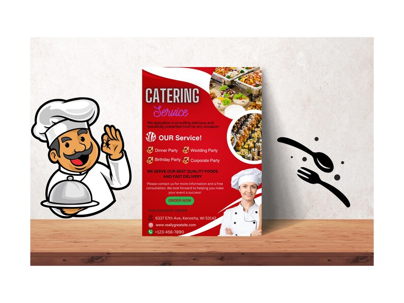 Editable Catering Services Flyer Template | Social Media & Business ...