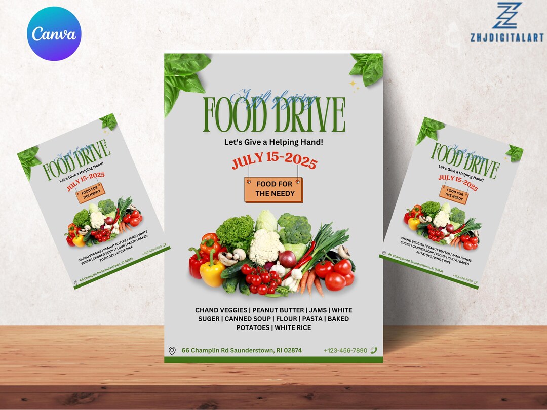 EDITABLE Fall Food Drive Flyer, Printable PTA PTO Flyer, School Church ...