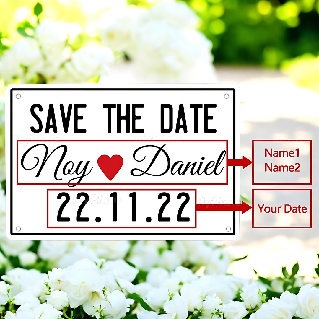 Personalized Wedding Metal Sign – Custom Save the Date, Anniversary Tin ...