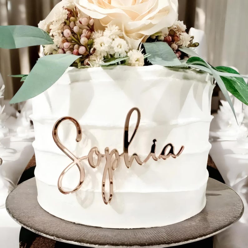 Personalized Acrylic Name Cake Topper for Weddings, Birthdays, and ...