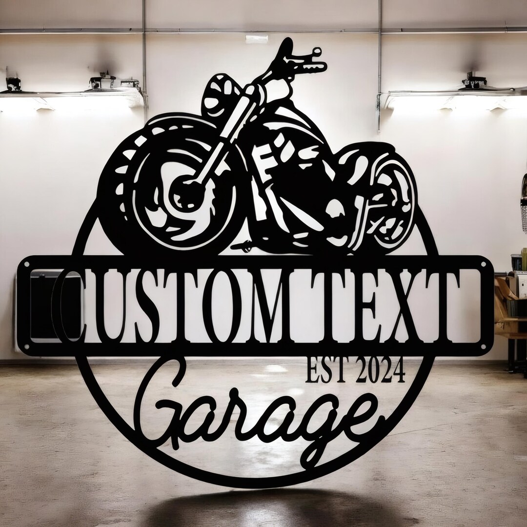 Custom Boho Motorcycle Metal Wall Art – Personalized Text, Versatile ...
