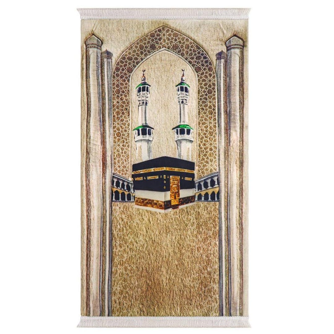 Kaaba Pattern Velvet Prayer Mat, Turkish Islamic Rug - Etsy