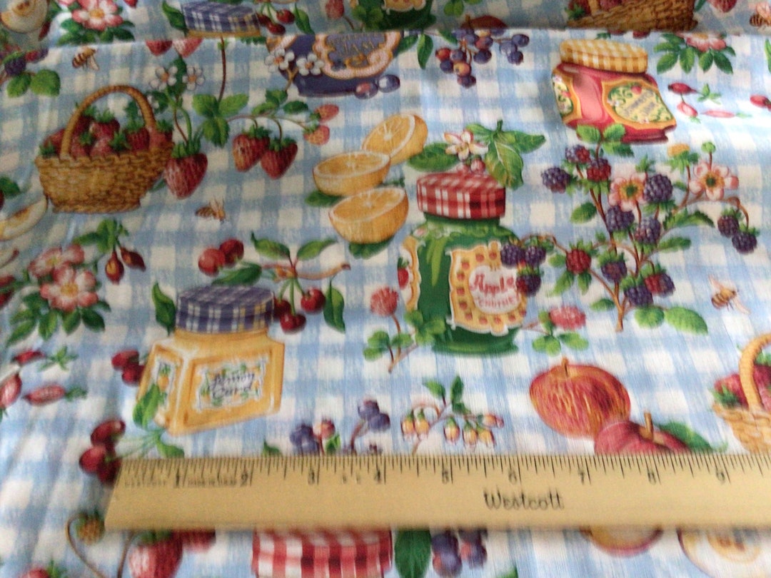 Country Jam Fruits Preserves 100% Cotton Fabric 36 X 43 CR 28 - Etsy