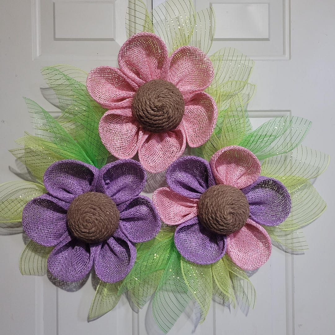 Triple Flower Wreath - Etsy