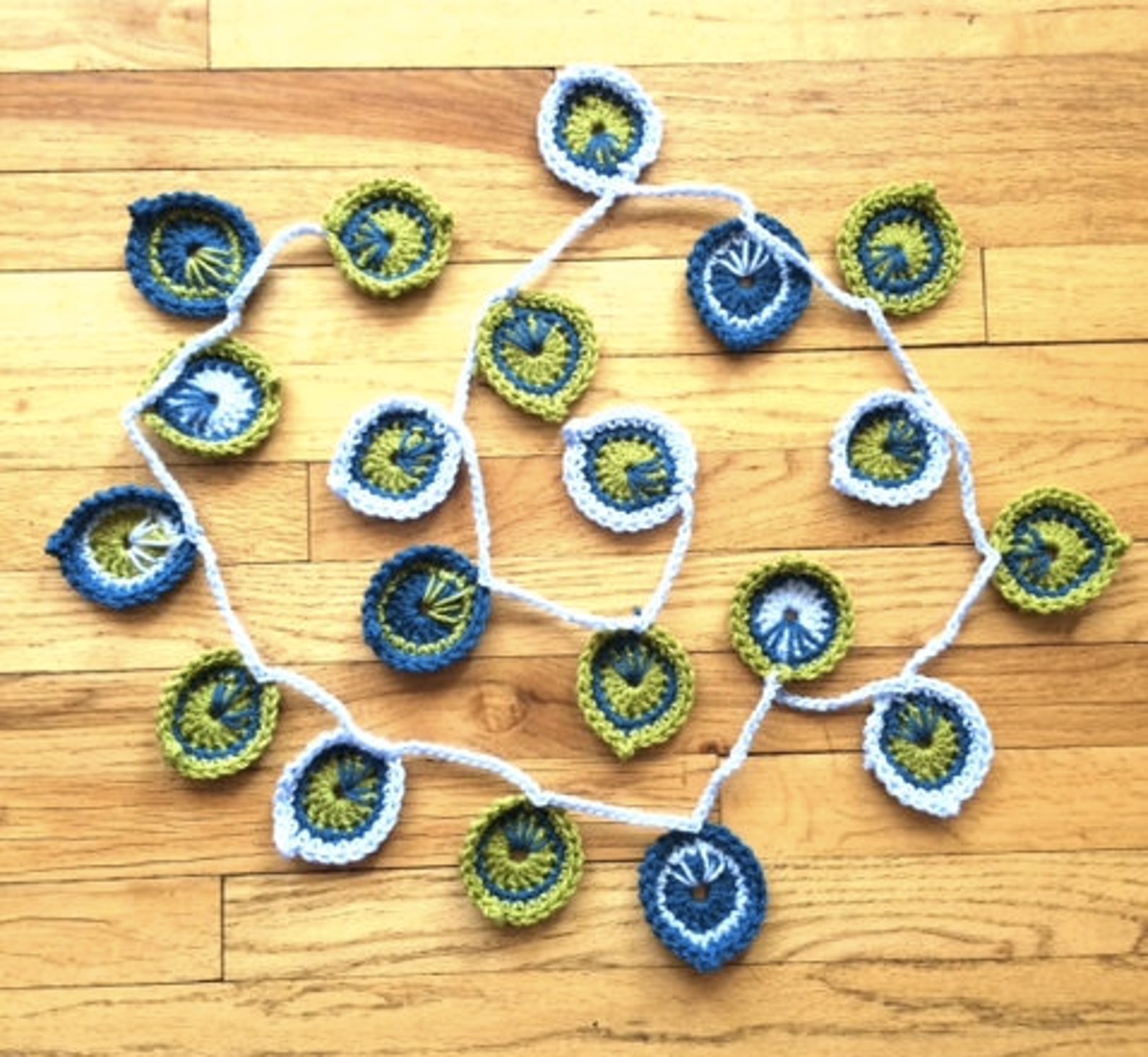 Peacock AND Curly Q's Garlands Crochet PATTERNS - Two Patterns for One ...