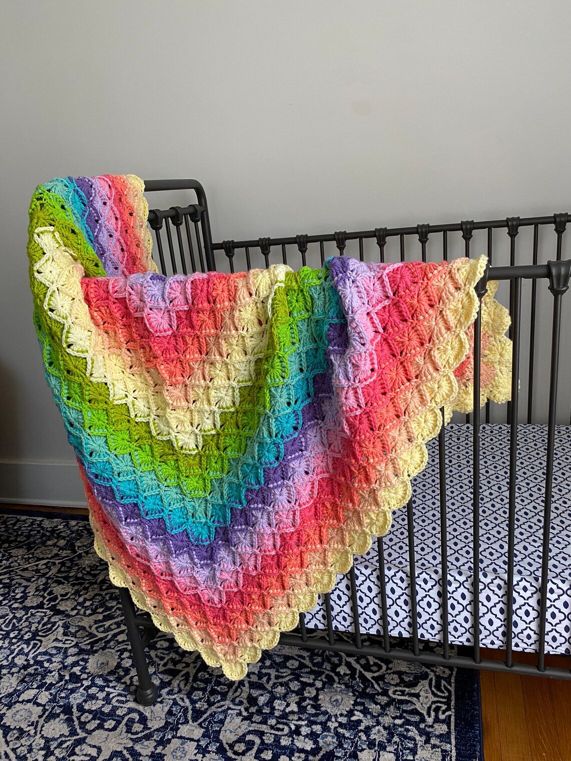 Pastel Bavarian Throw PATTERN Written in in US Terms With - Etsy