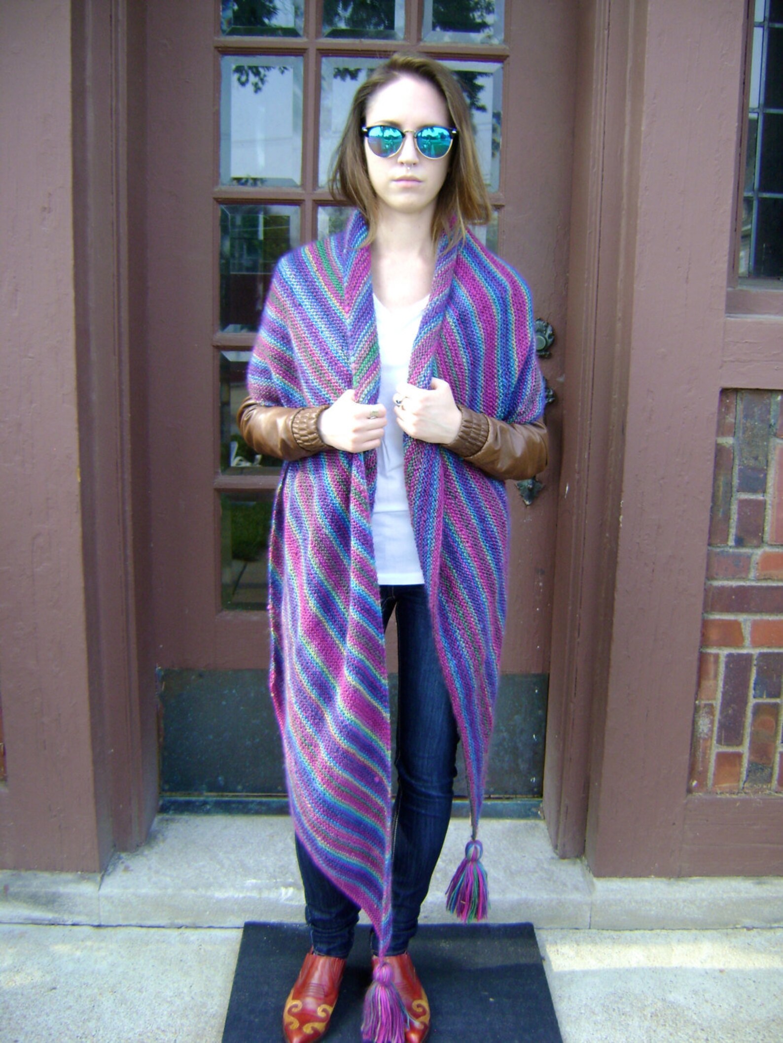 Slanted Shawl Knitting PATTERN - Great for the Beginner - Etsy