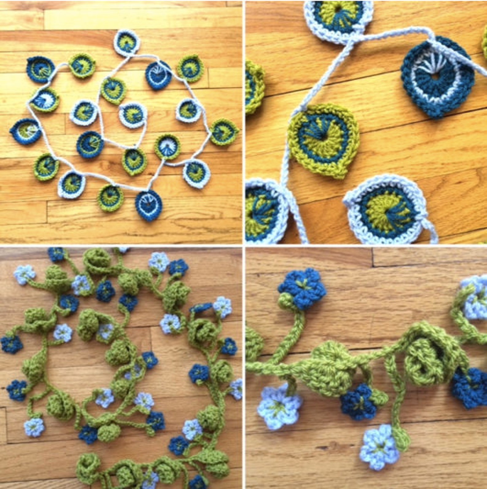 Peacock AND Curly Q's Garlands Crochet PATTERNS - Two Patterns for One ...