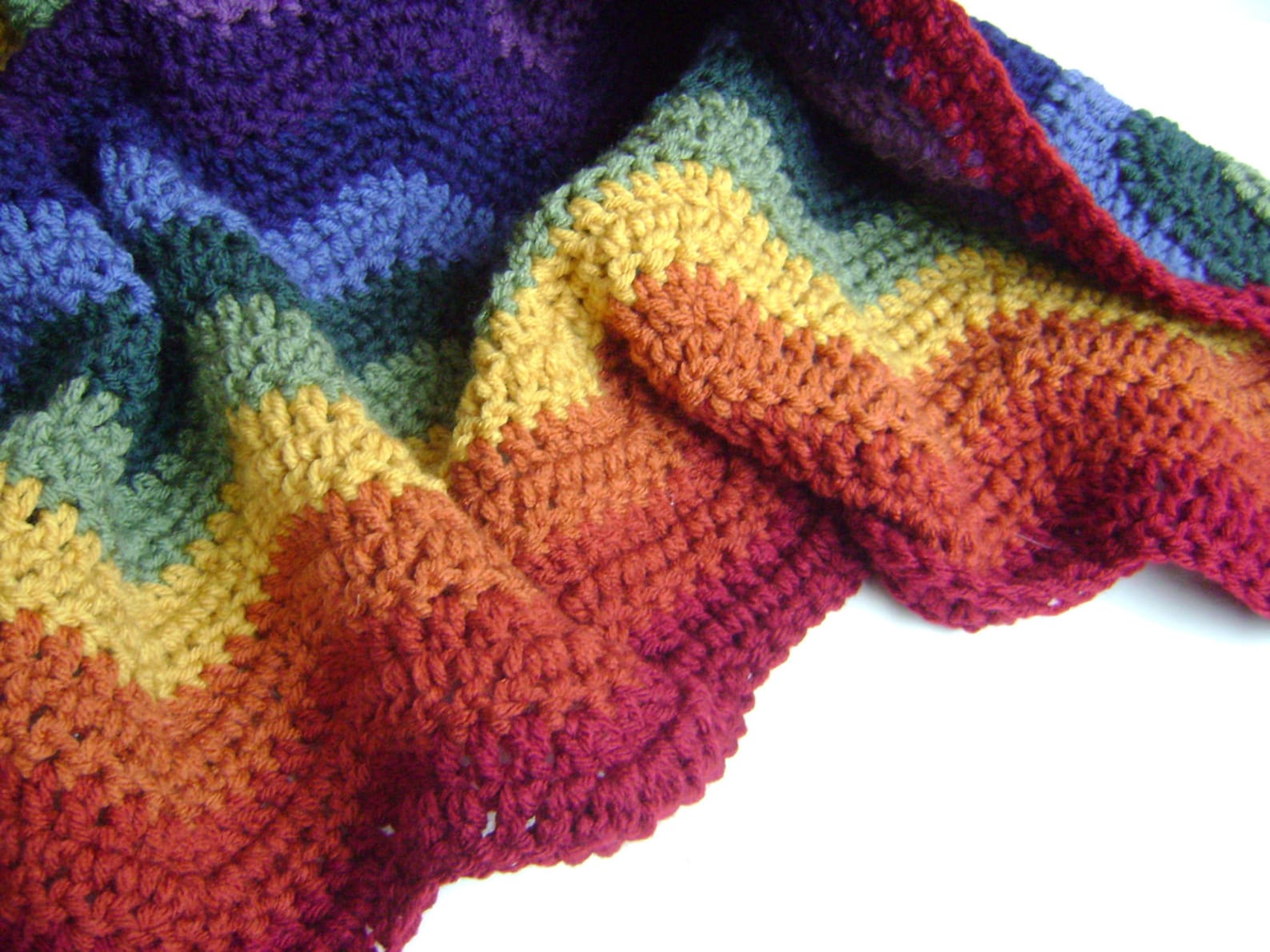 Crochet Pattern - for Rainbow Ripple Baby Blanket - Easy Advanced ...