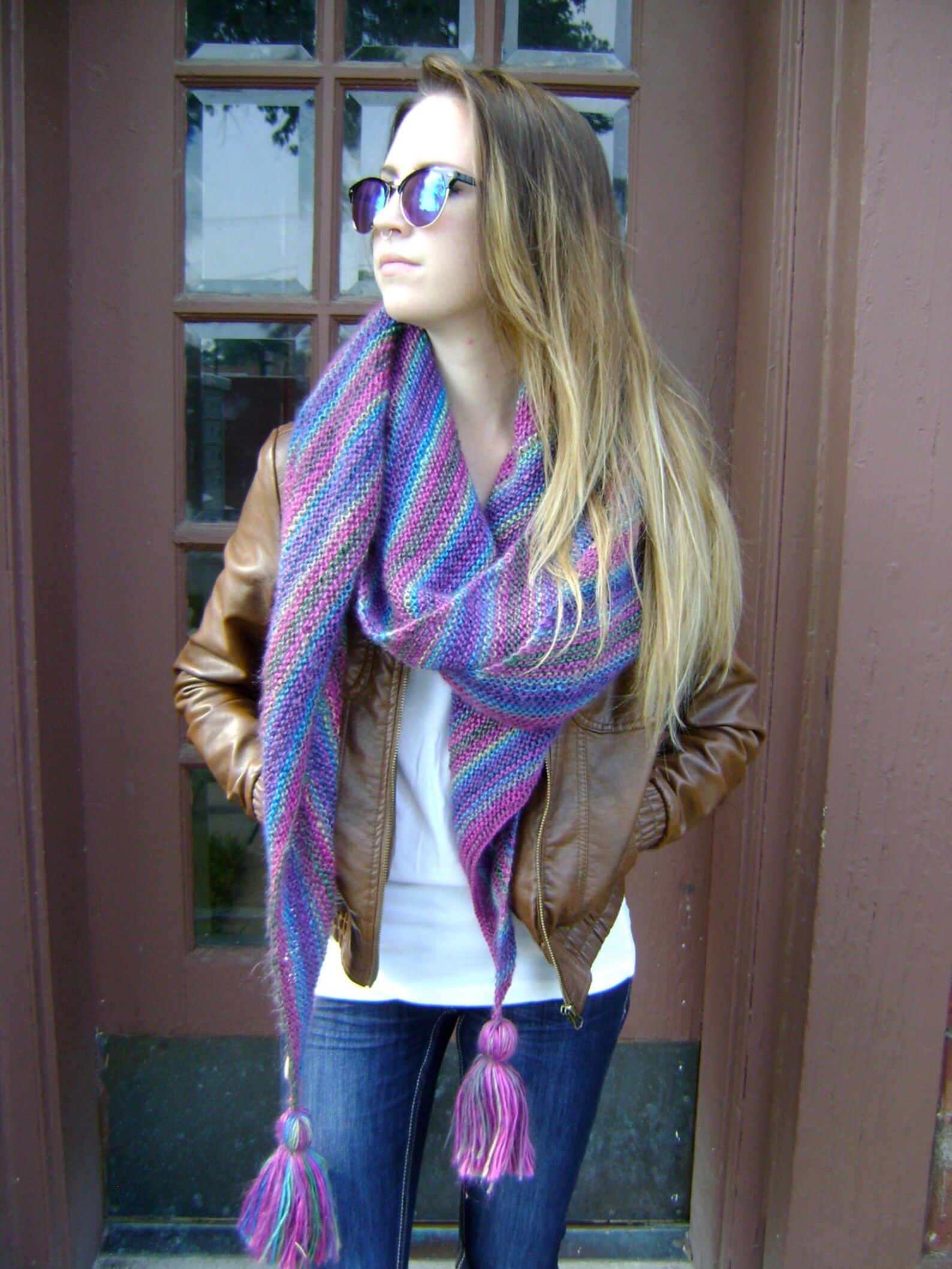 Slanted Shawl Knitting PATTERN - Great for the Beginner - Etsy