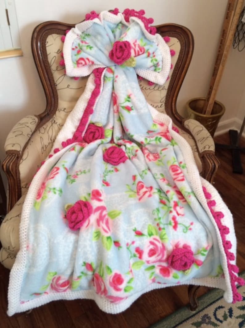 Cabbage Rose Blanket PATTERN Crochet Your Own Blanket | Etsy