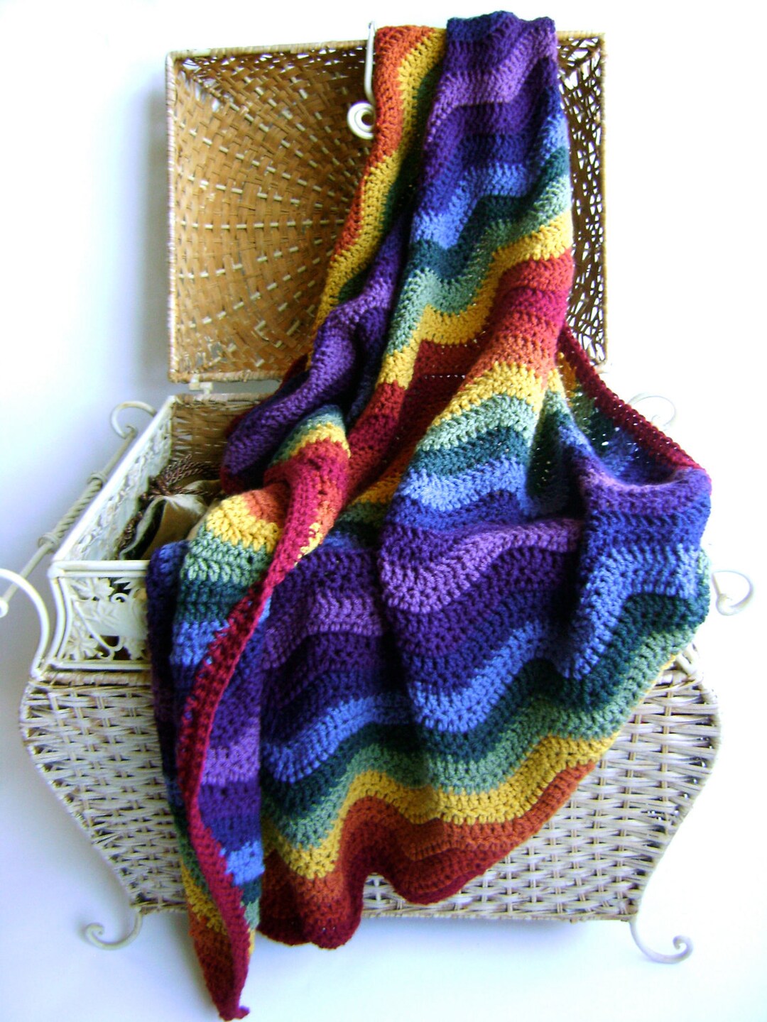 Crochet Pattern - for Rainbow Ripple Baby Blanket - Easy Advanced ...