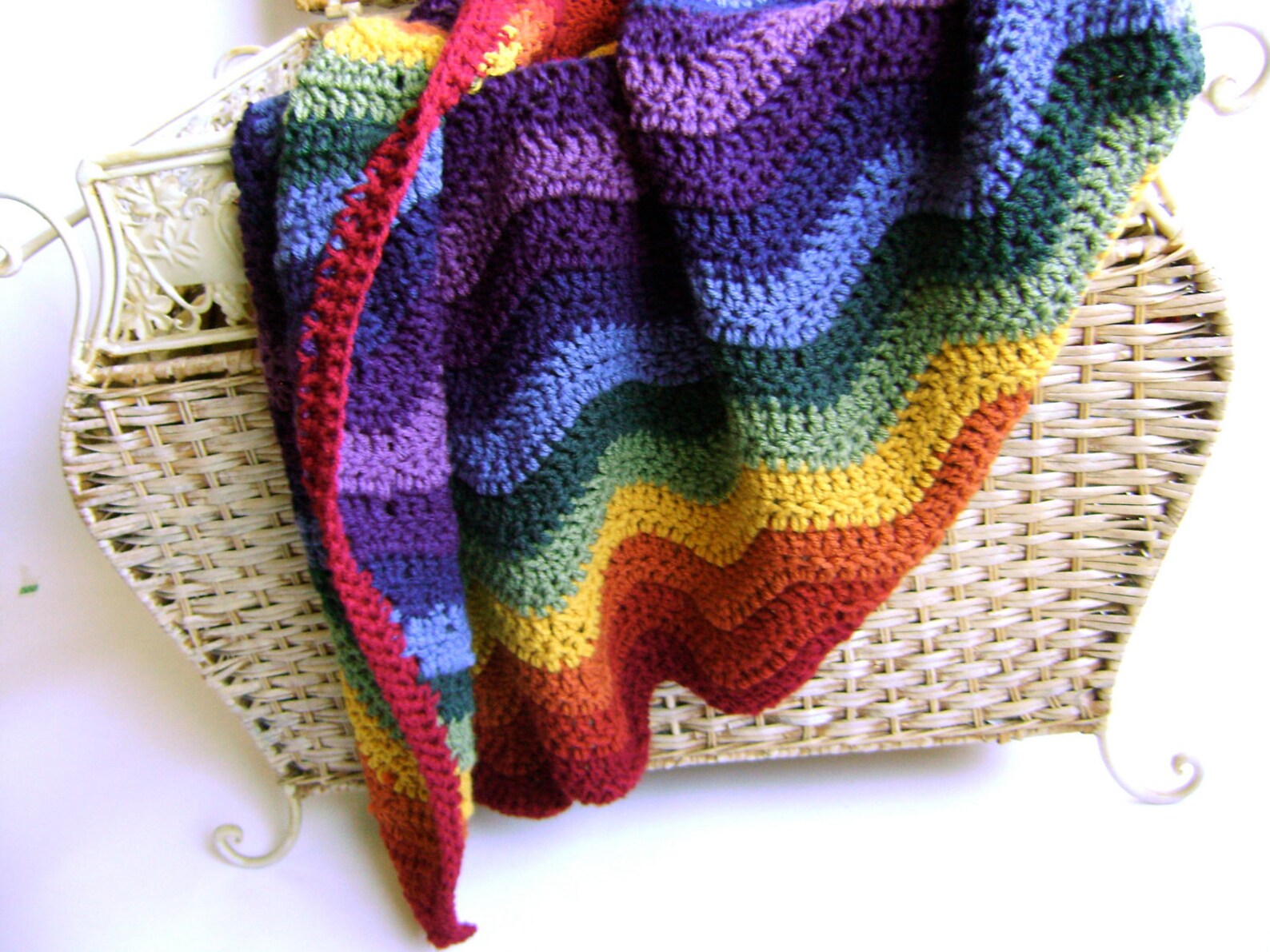 Crochet Pattern - for Rainbow Ripple Baby Blanket - Easy Advanced ...