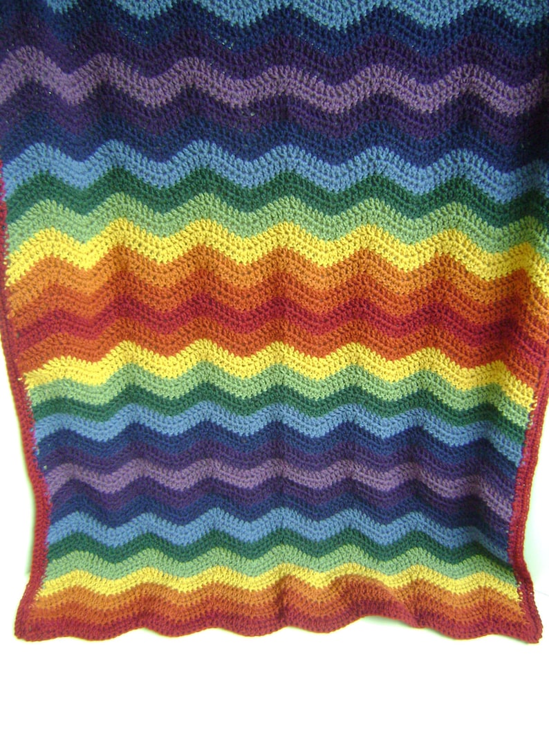 Crochet Pattern - for Rainbow Ripple Baby Blanket - Easy Advanced ...