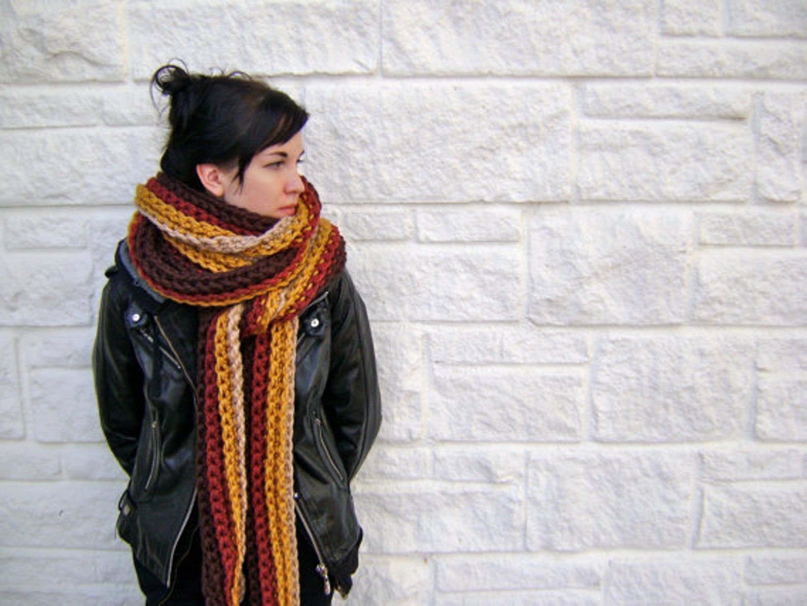 Crochet Scarf PATTERN for Mile Long Scarf Cowl High End Look - Etsy