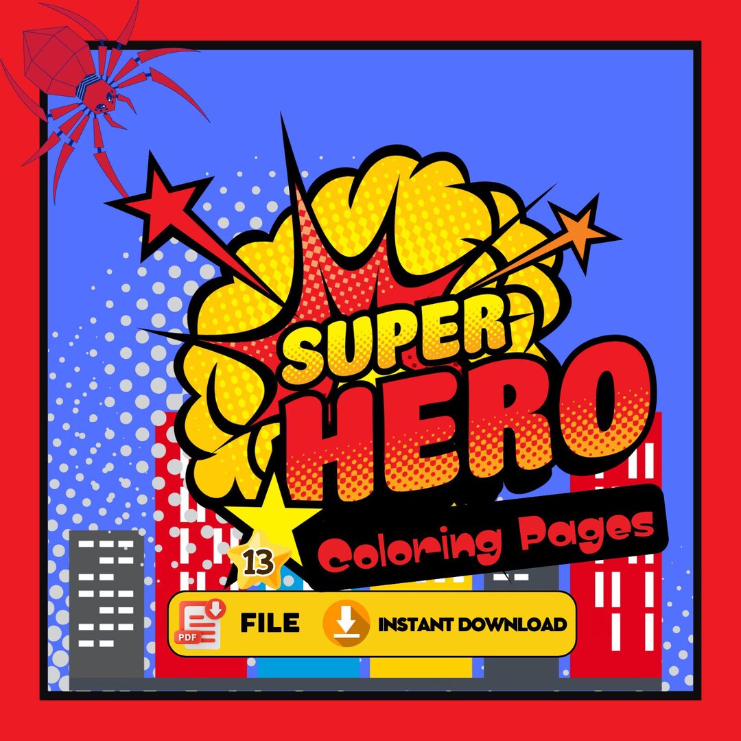 Superhero Comic Style Coloring Pages Fun Printables for Kids Superhero ...