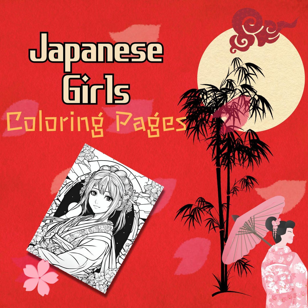 Japanese Girls Coloring Pages | Printable Kawaii Anime Art | Cute ...