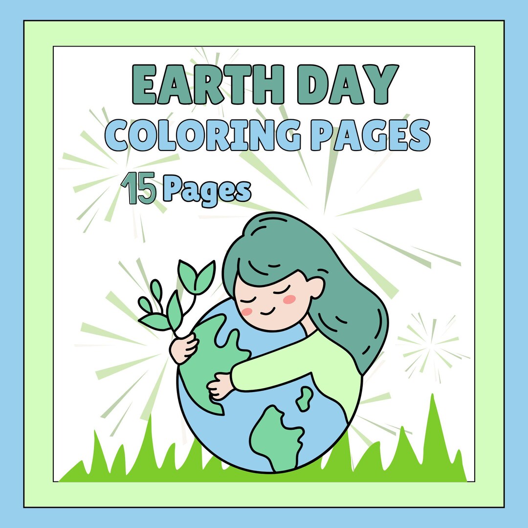 Earth Day Sustainability Coloring Book for Kids Grayscale Printable ...