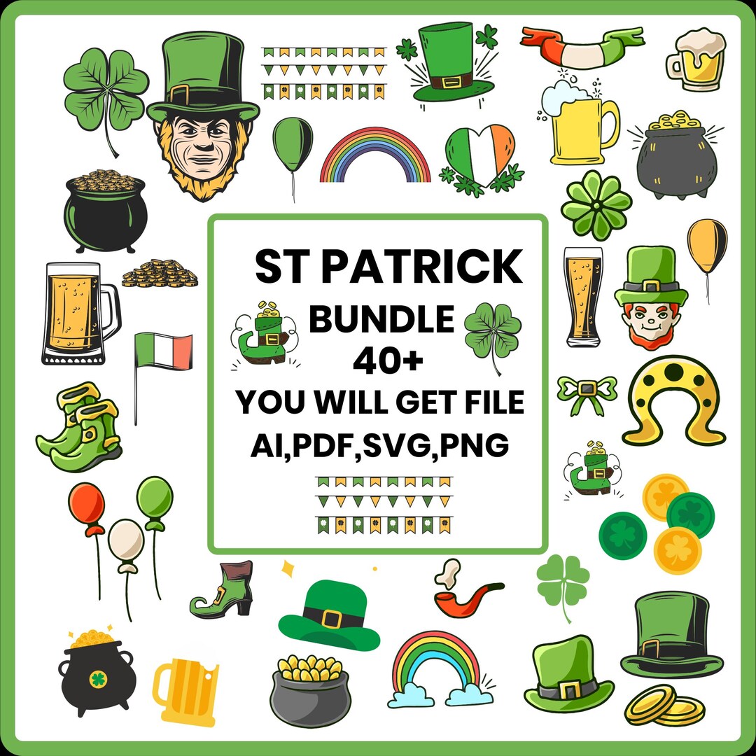 St Patricks Day Png Bundle Limited Time Offer (40+ Png/svgs + All ...
