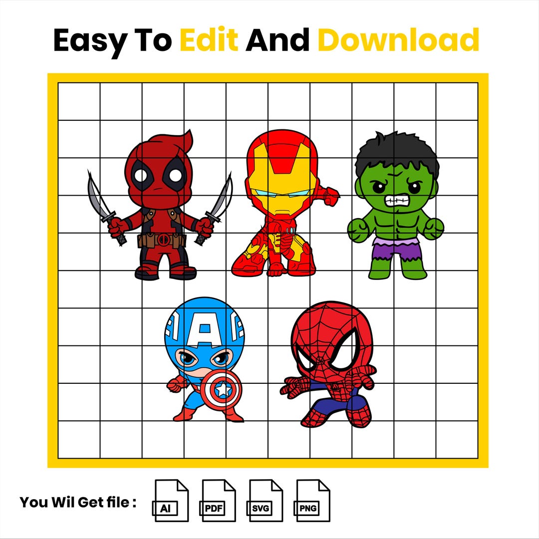 Super Hero Bundle,super Hero Kids,svg,png,ai,pdf,digital Item Creators ...
