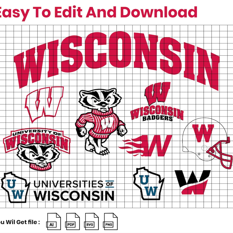 Wisconsin Designs Svg - Etsy