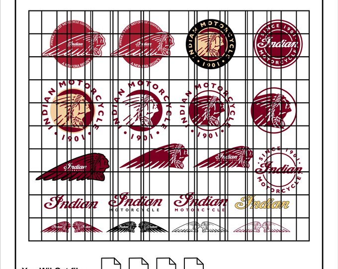 Indian Motorcycle Logo - Digital Files for Laser Cutting - Igs, Stl ...