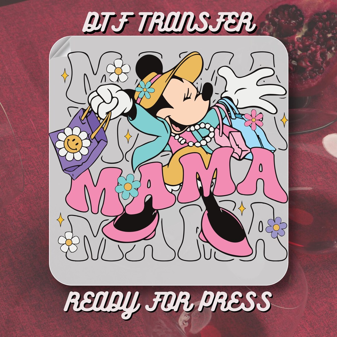Mama Minnie Mouse DTF Transfers, Mama Minnie Heat Transfers, Ready to ...