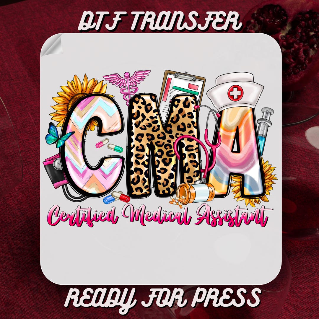 CMA DTF Transfer, Retro Certified Medical Assistant Dtf Print, Retro ...
