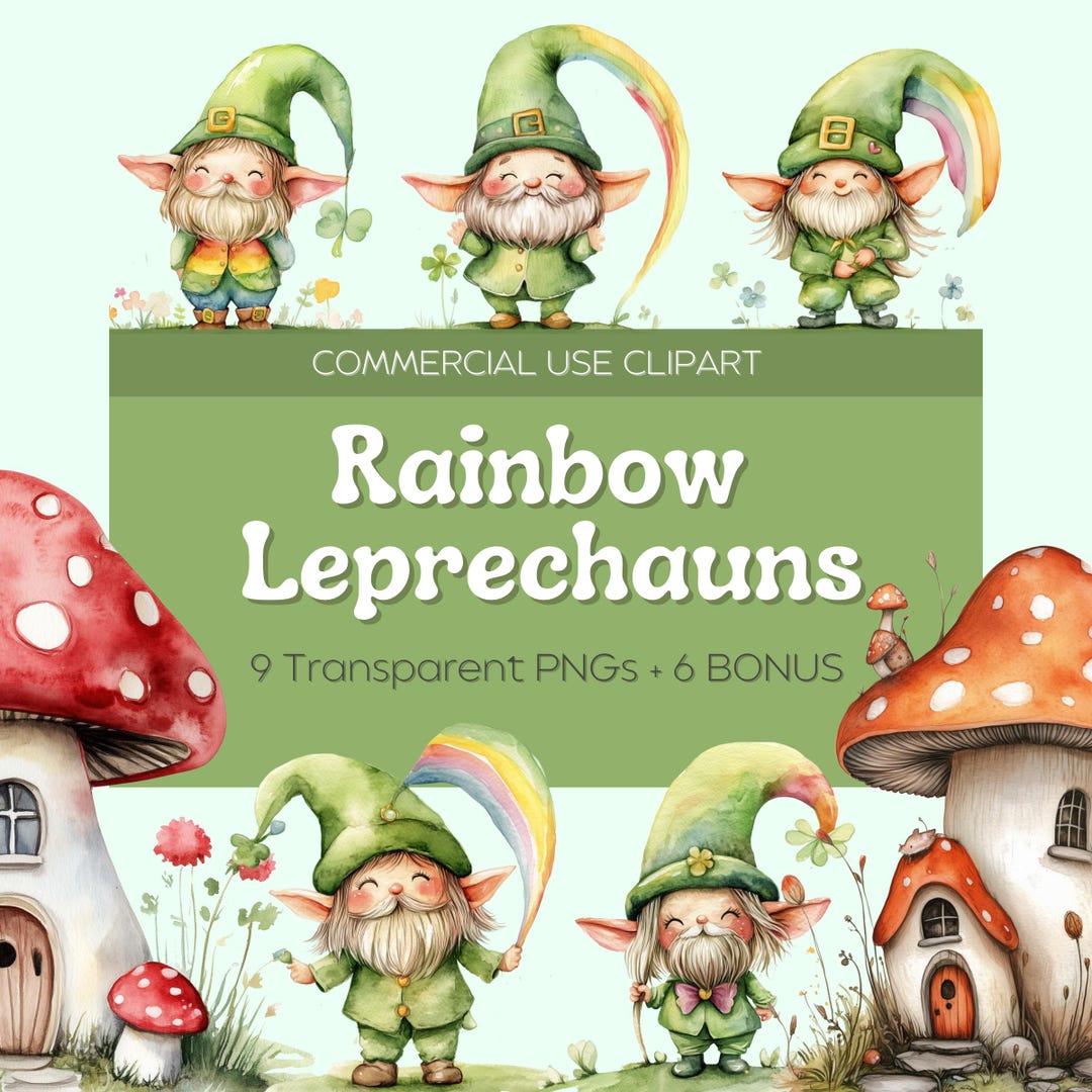 Cute Rainbow Leprechaun Clipart | St. Patrick’s Day | Shamrocks ...