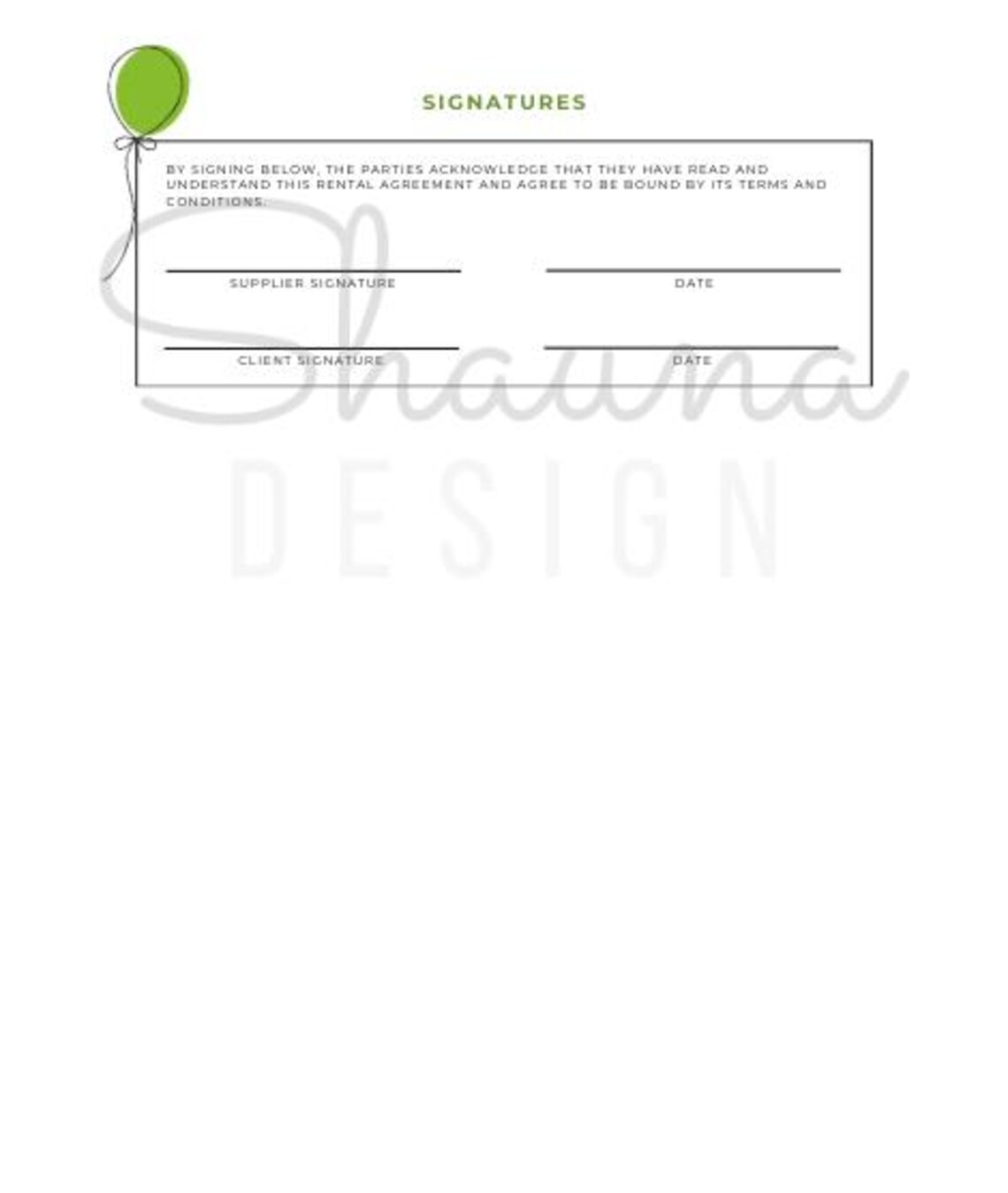 Customizable Event Rental Agreement Form | Fillable PDF Template ...