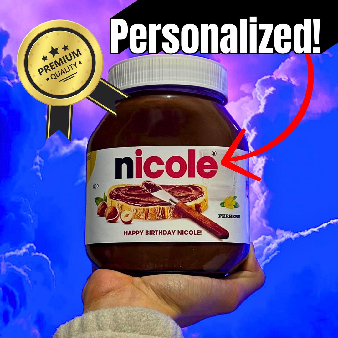 Personalized NUTELLA Jar Sticker, Custom Nutella With Your Name ...