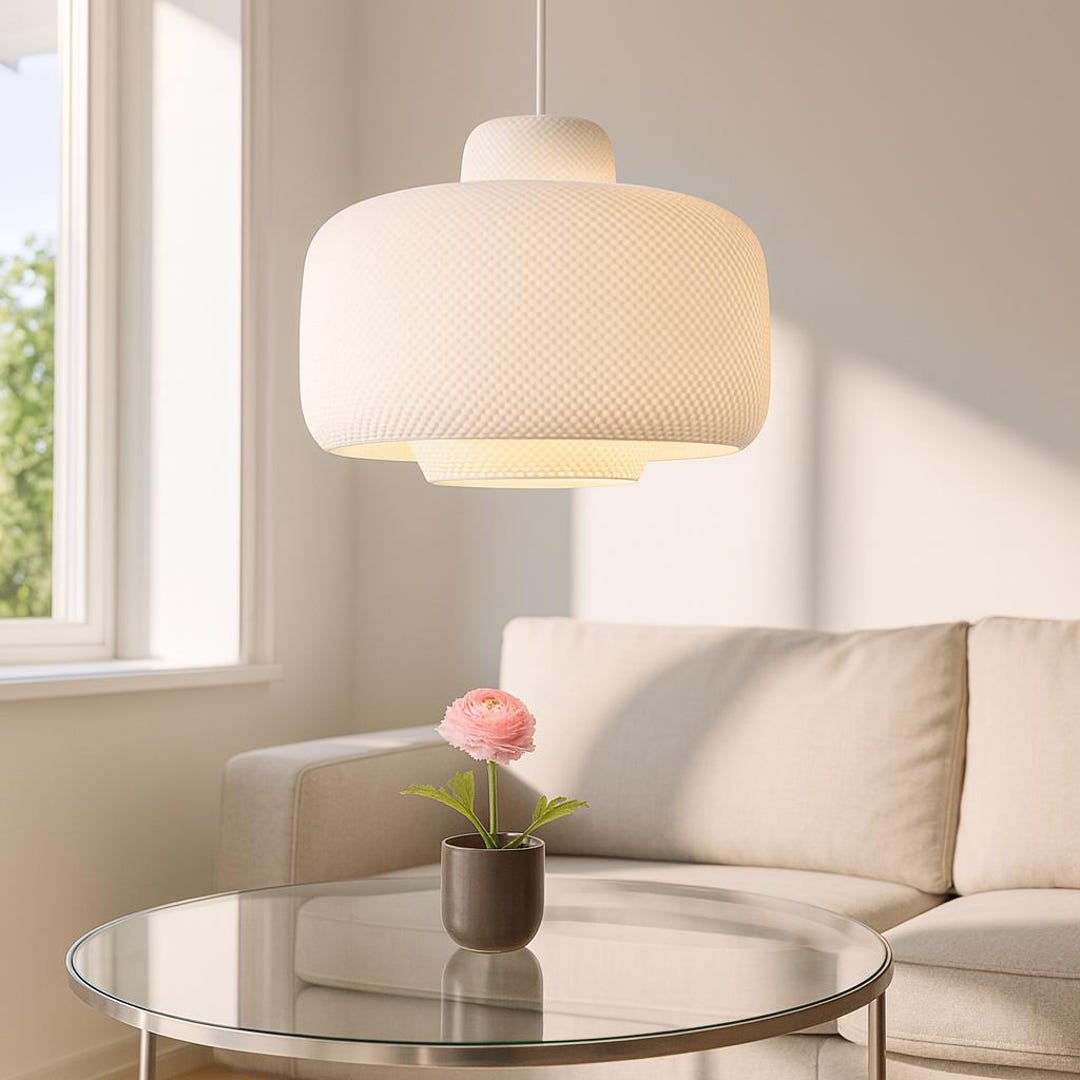 Modern 3D Printed Dome Pendant Light - Eco-friendly PLA Lampshade - Etsy