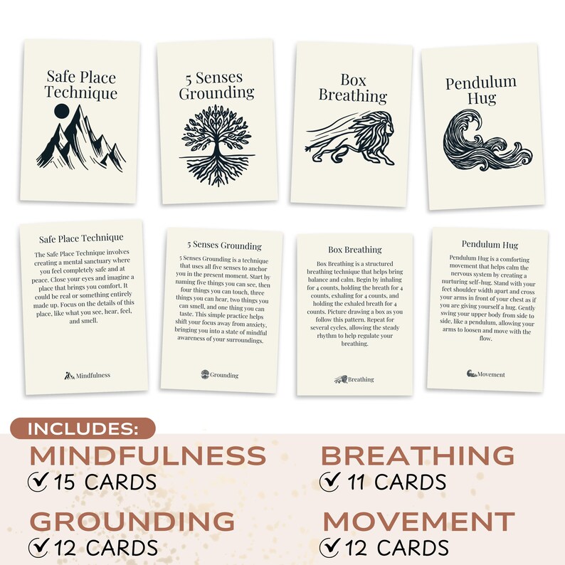 Somatic Therapy Card Deck - 50 Mindfulness, Grounding, Breathing, and ...