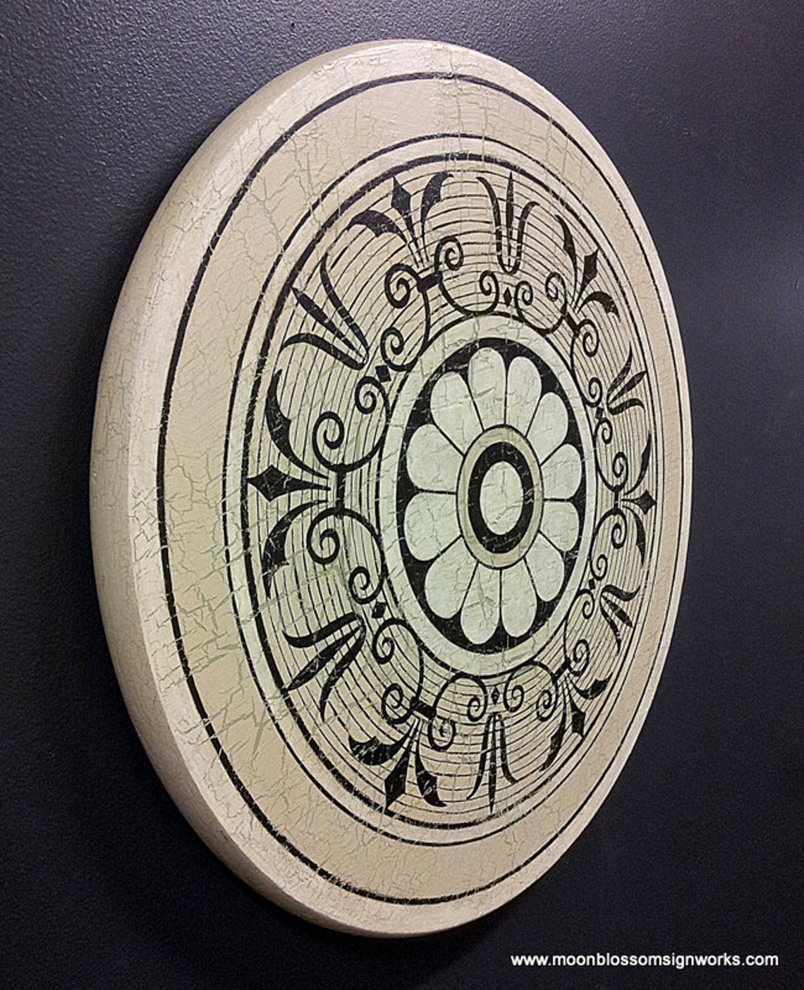 Ornamental Painting Decorative Wooden Art Disc - Etsy