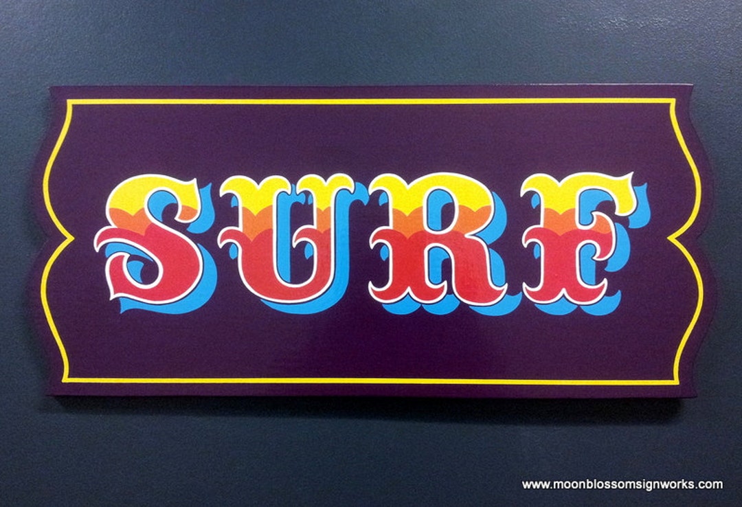 Hand Painted Surf Sign on Wood - Etsy